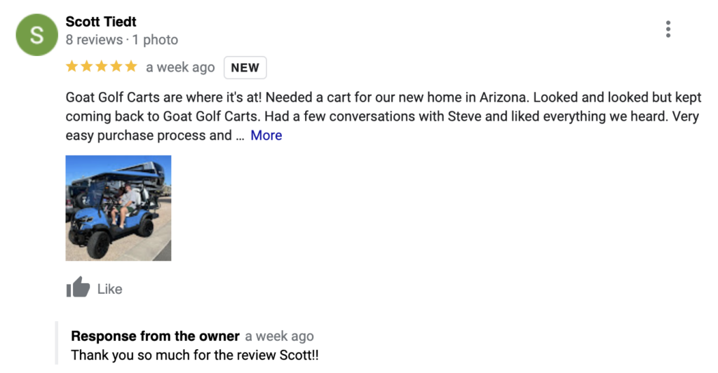 Reviews - GOAT Custom Golf Carts