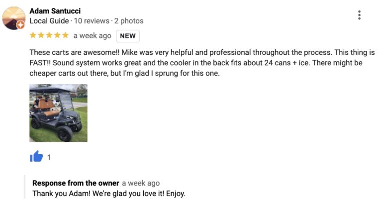 Reviews - GOAT Custom Golf Carts
